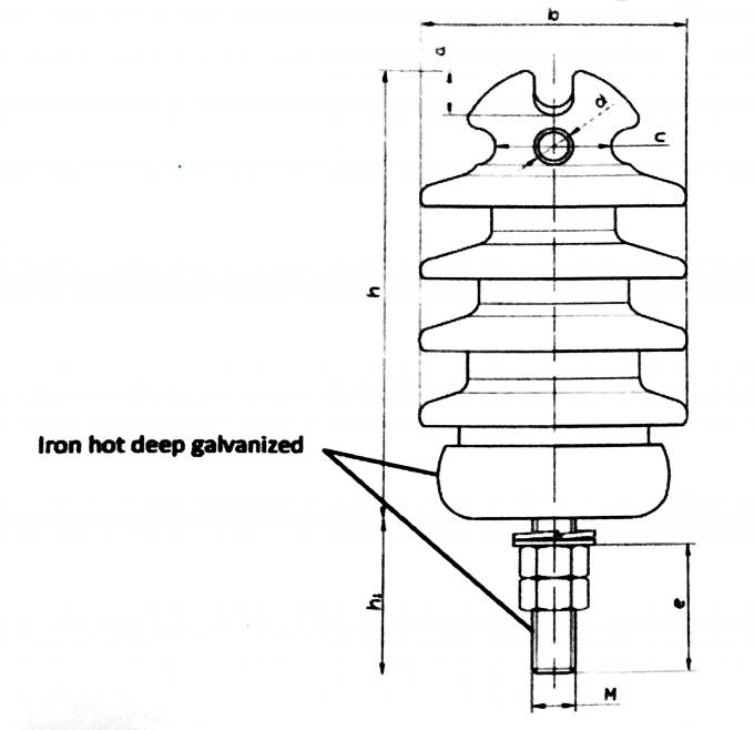 Distribution Line Iron Porcelain Post Insulator Hot Deep Galvanized